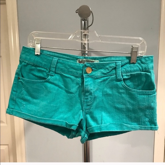 Zara | Shorts | Zara Green Jean Shorts | Poshmark